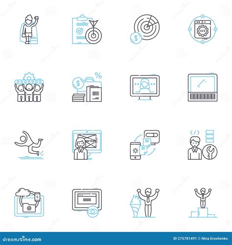 Cloud Computing Linear Icons Set Virtualization Accessibility