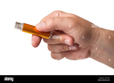An Usb Memory Stick Ready To Be Plugged In A Pc Isolated On A White Background Stock Photo Alamy