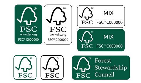 Fsc Forest Stewardship Council Logo Recycling Eco Stock Vector