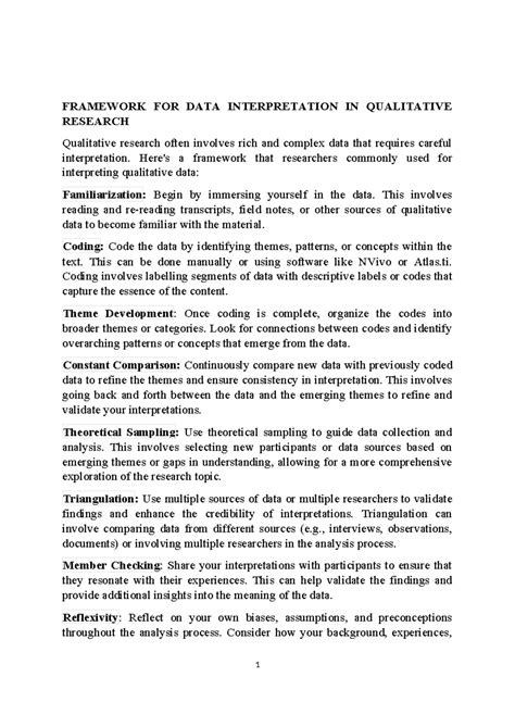 Frameworks For Data Interpretation Framework For Data Interpretation In Qualitative Research Frameworks For Data Interpretation Framework For Data Interpretation In Qualitative Research