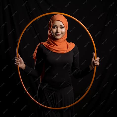 Premium Photo An Indonesian Muslim Woman Wearing A Hijab And Spandex