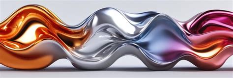 Abstract Metallic Waves Premium Ai Generated Image