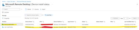 intune apps device install status and column last modified time