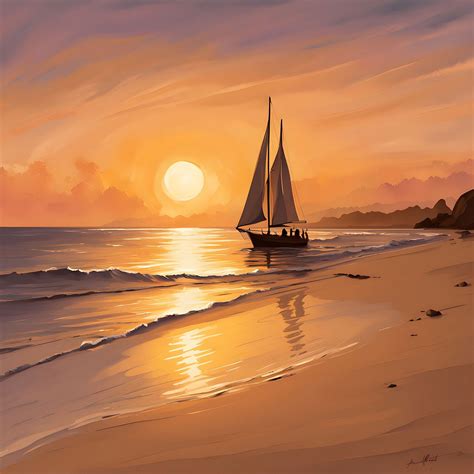 Download Ai Generated Beach Sunset Royalty Free Stock Illustration Image Pixabay