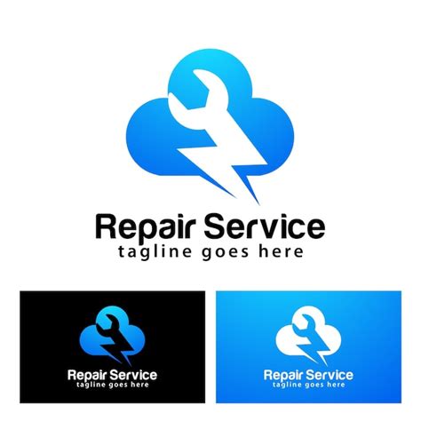 수리 서비스 로고 디자인 서식 파일 프리미엄 벡터