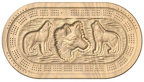 Cribbage Board Plans Wolf Easy To Make CNC Router Etsy