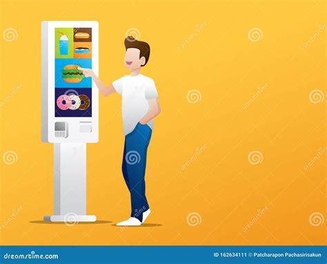 Self Ordering Kiosk Stock Vector Illustration Of Menu 162634111