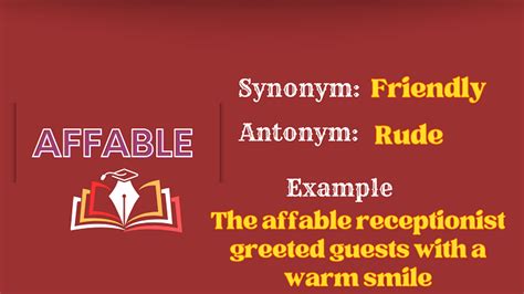 Affable Definition Meaning Synonyms And Antonyms