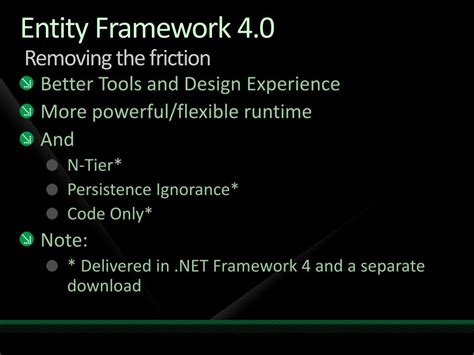 PPT Entity Framework In Microsoft NET Framework 4 And Visual Studio 2010 PowerPoint