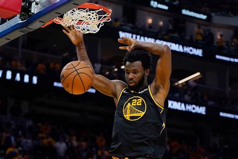 Golden State Warriors Forward Andrew Wiggins Dunks Against The Dallas