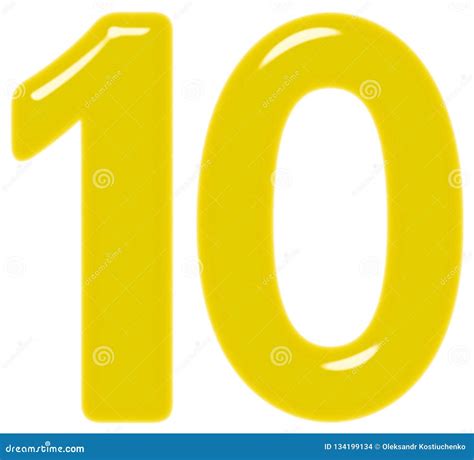 Numeral 10 Ten Isolated On White Background 3d Render Stock Illustration Illustration Of