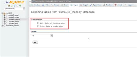 How To Export A Database Using Phpmyadmin Advanced Topics Reclaim