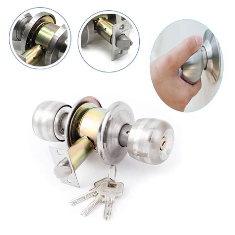 Door Knob 002 Entrance Lock Door Knob Lockset With 3 Keys Locks