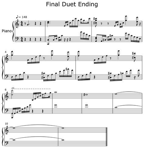 Final Duet Ending Sheet Music For Piano
