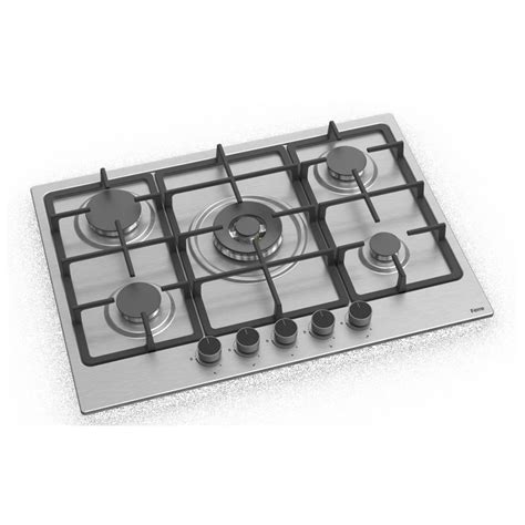 Ferre 5 Burner Gas Hob Black Glass El008 Luckys Discount Centre