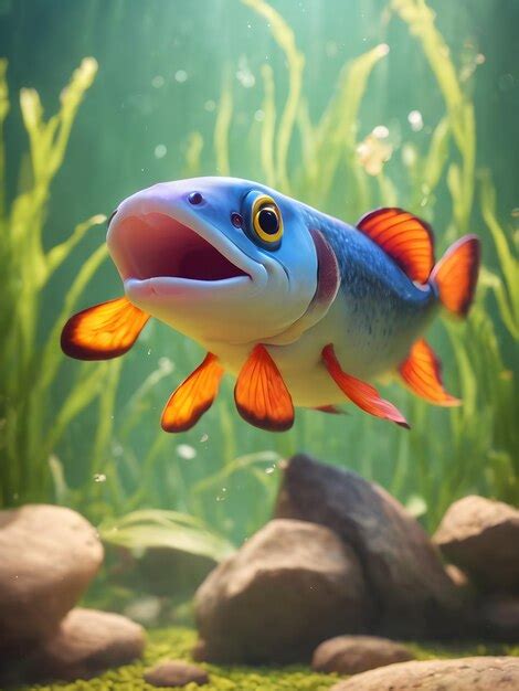 Premium Photo 3d Cartoon Cute Fish