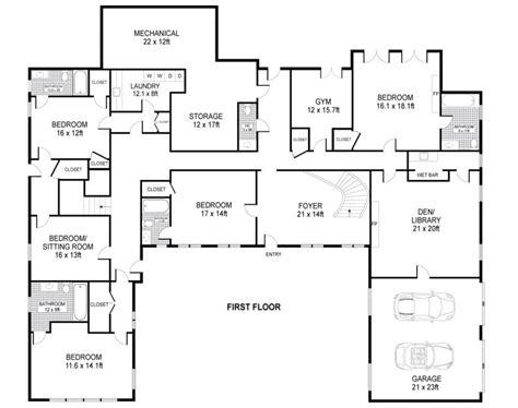 U Shaped House Plans Single Level