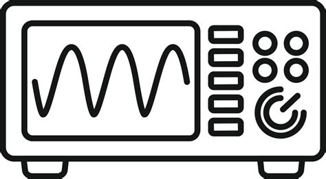 Digital Oscilloscope Showing Sinusoidal Signal Vector Image