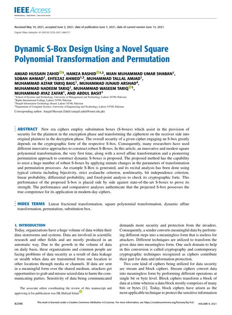 pdf dynamic s box design using a novel square polynomial