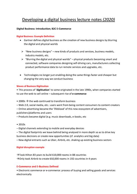 developingadigitalbusiness lecturenotes 1to20 2019 2020 warning tt
