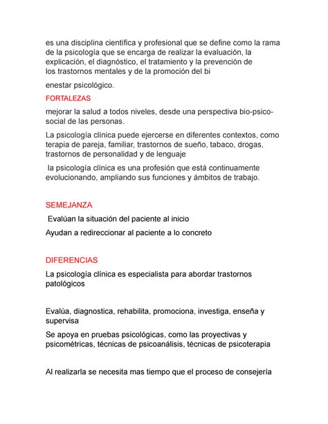 Psicologia Clinica Vs Consejeria Es Una Disciplina Científica Y