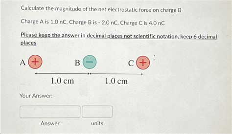 Solved Calculate The Magnitude Of The Net Electrostatic