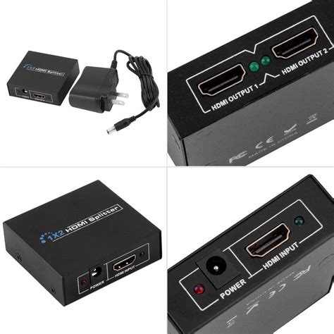 Hdmi Splitter 1 Input 2 Output Amplifier Switch Box Hub 1x2 Hdtv 1080p 3d
