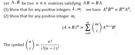 Solved Let A B Be Two Nxn Matrices Satisfying AB BA Chegg