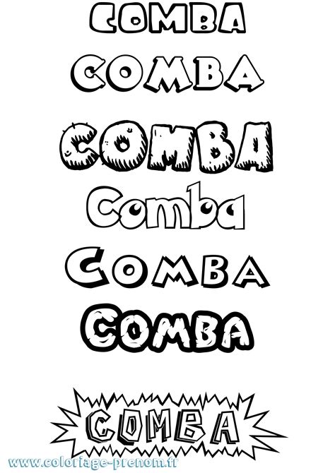 Coloriage Du Prénom Comba à Imprimer Ou Télécharger Facilement
