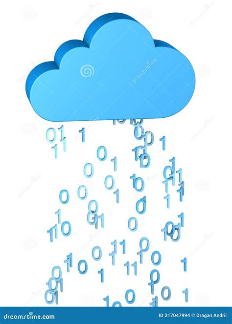 cloud storage and binary code cloud and zeros and ones falling in rain