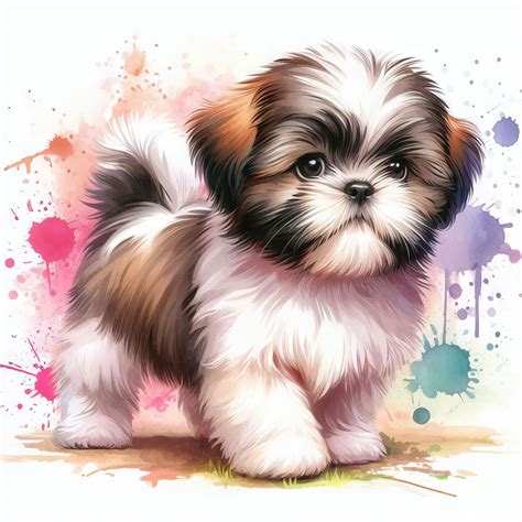 Shih Tzu Clip Art 10 High Res Watercolor S Junk Journaling