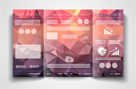 벡터 찌 돌림주름 브로셔 형판 디자인식 또는 고객 레이아웃 2015년에 대한 스톡 벡터 아트 및 기타 이미지 2015년 3단 브로슈어 개념 Istock