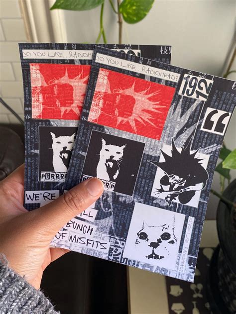 Punk Rock Emo Cat Sticker Sheet 9 Stickers Etsy