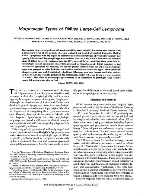 Pdf Morphologic Types Of Diffuse Large Cell Lymphoma Dokumentips