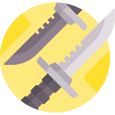 Combat Dagger Detailed Flat Circular Flat Icon