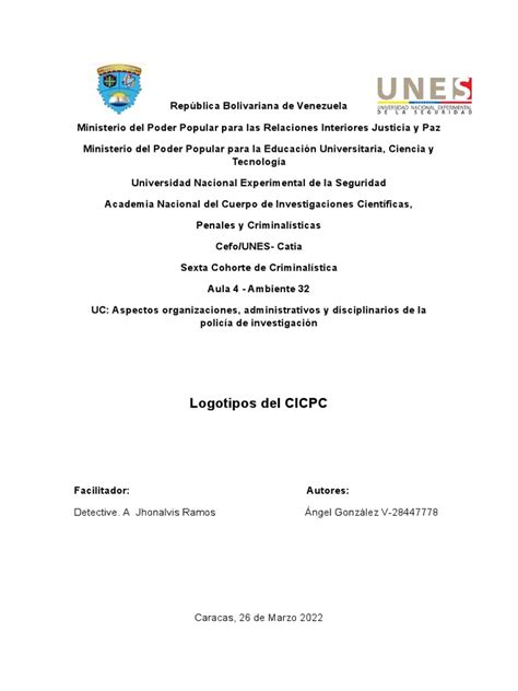 Logotipos Del Cicpc Pdf