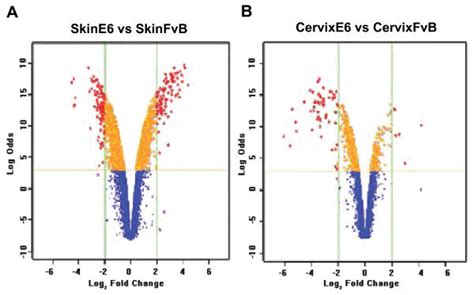 Volcano Plot For Skin And Cervix Data Set Volcano Plot For The 14000 Download Scientific
