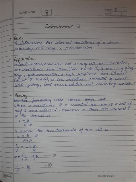 Potentiometer Experiment Pdf