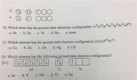 Solved 16 Which Of The Following Orbital Diagrams