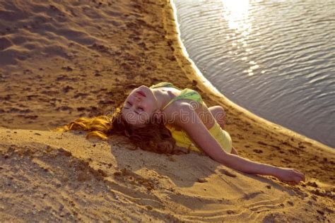 Girl Lying On The Beach Stock Image Image Of Caucasian 7666013