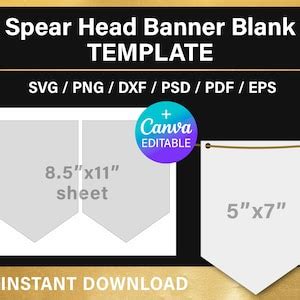 Spear Head Banner Blank Template Spearhead Edge Flag Banner Diy