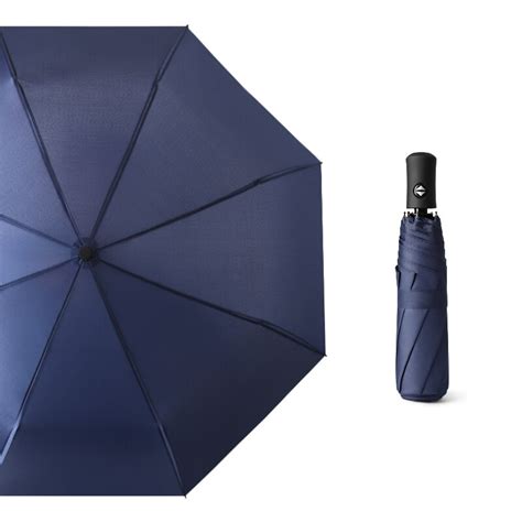 Fully Automatic Umbrella Rain Black Three Folding Grandado