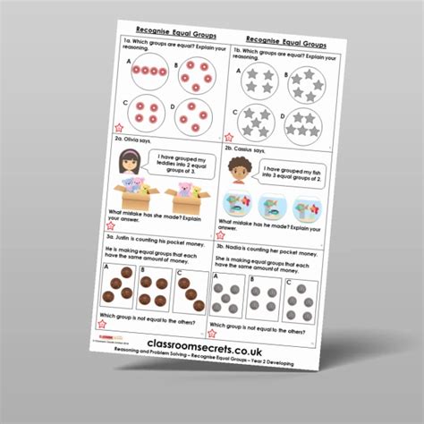Year 2 Recognise Equal Groups Reasoning And Problem Solving Resource Classroom Secrets