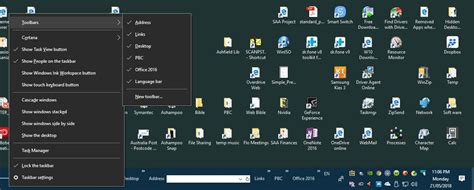 Toolbars Missing From Taskbar In Windows 10 V1803 Microsoft Community