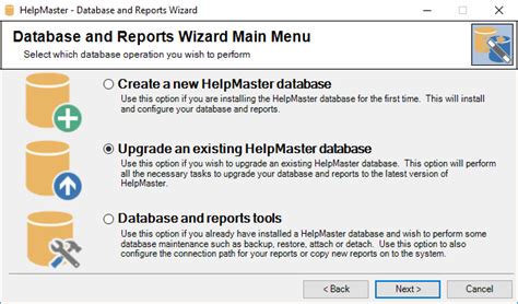 Upgrading An Existing Helpmaster Database Helpmaster Service Management Software Documentation
