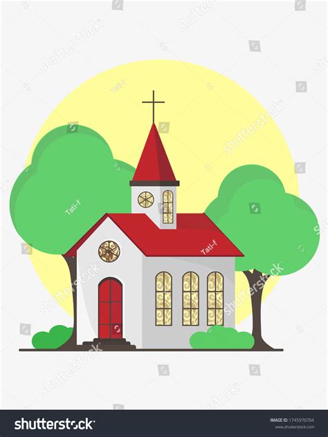 Vector Illustration Church House Prayer Assembly Stock Vector Royalty Free 1745970704