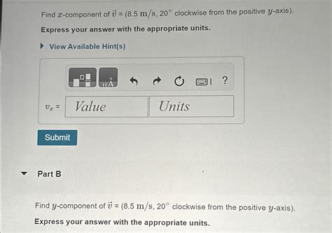 solved find x component of clockwise from the positive