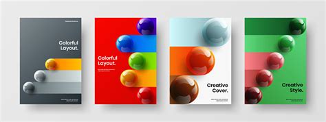밝은 엽서 벡터 디자인 레이아웃 세트입니다 클린 3d 볼 회사 브로셔 컨셉 번들 A4 용지에 대한 스톡 벡터 아트 및 기타 이미지 A4 용지 개념 개체 그룹 Istock