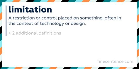 Limitation Definition Meaning And Examples In English