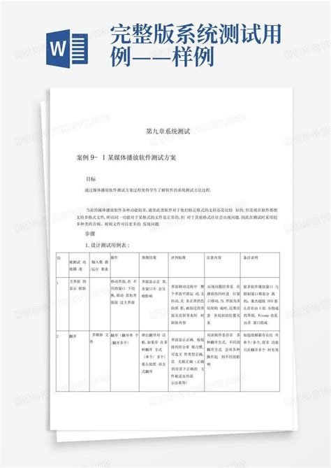完整版系统测试用例——样例word模板下载编号qarwwebp熊猫办公